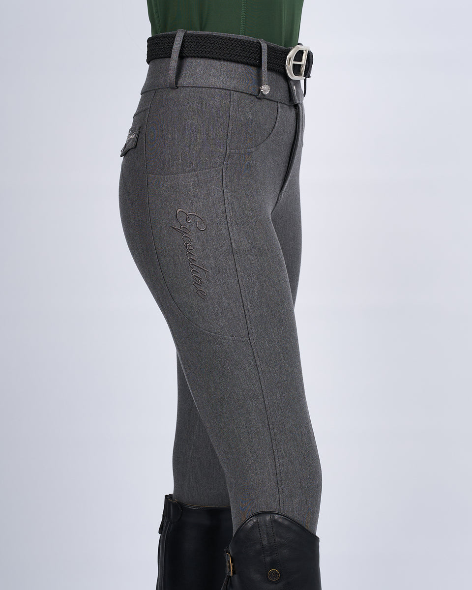 Premium Hybrid Comfort Riding Breeches - Full Grip & No Grip - GREY ...