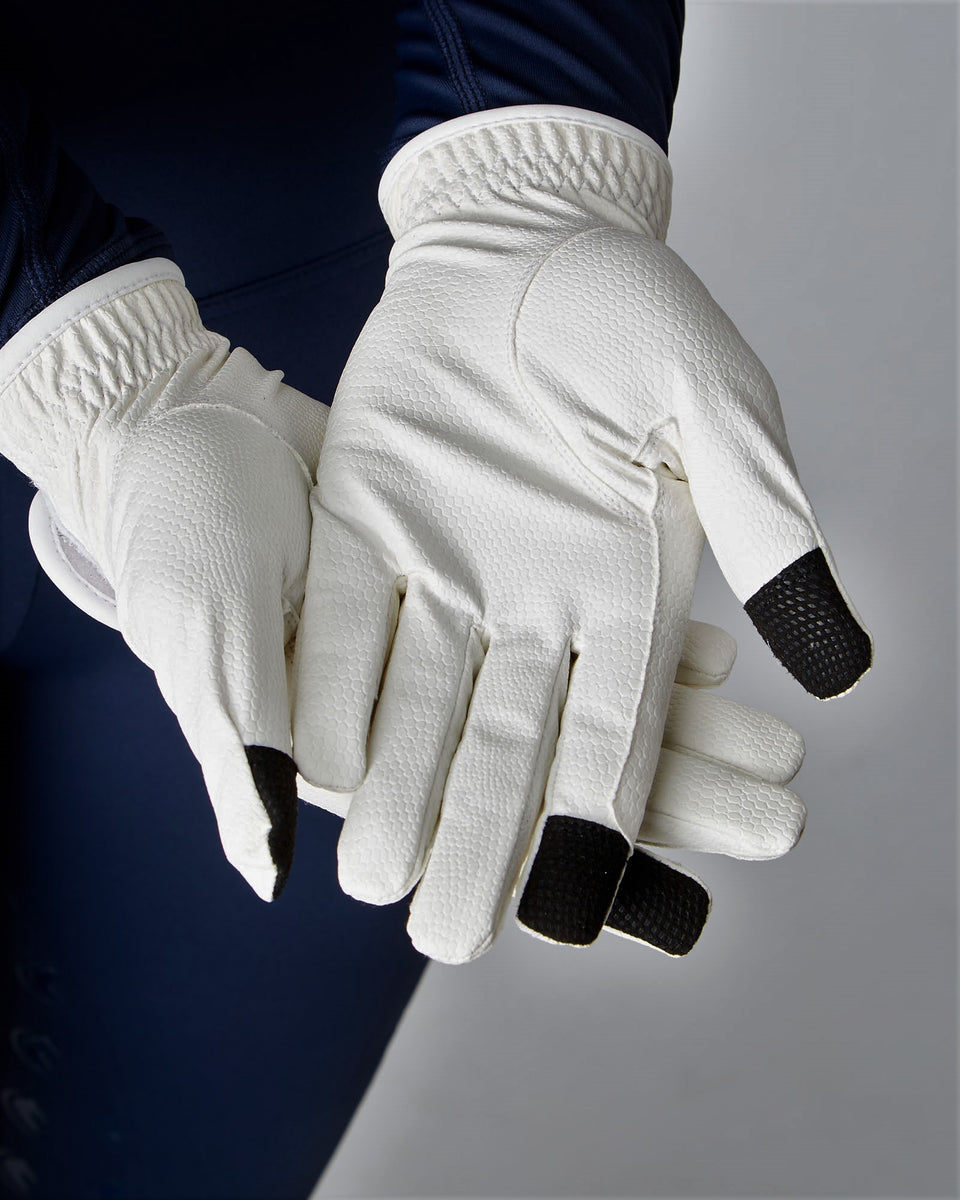 SmartGrip Horse Riding Competition Gloves - WHITE – Eqcouture